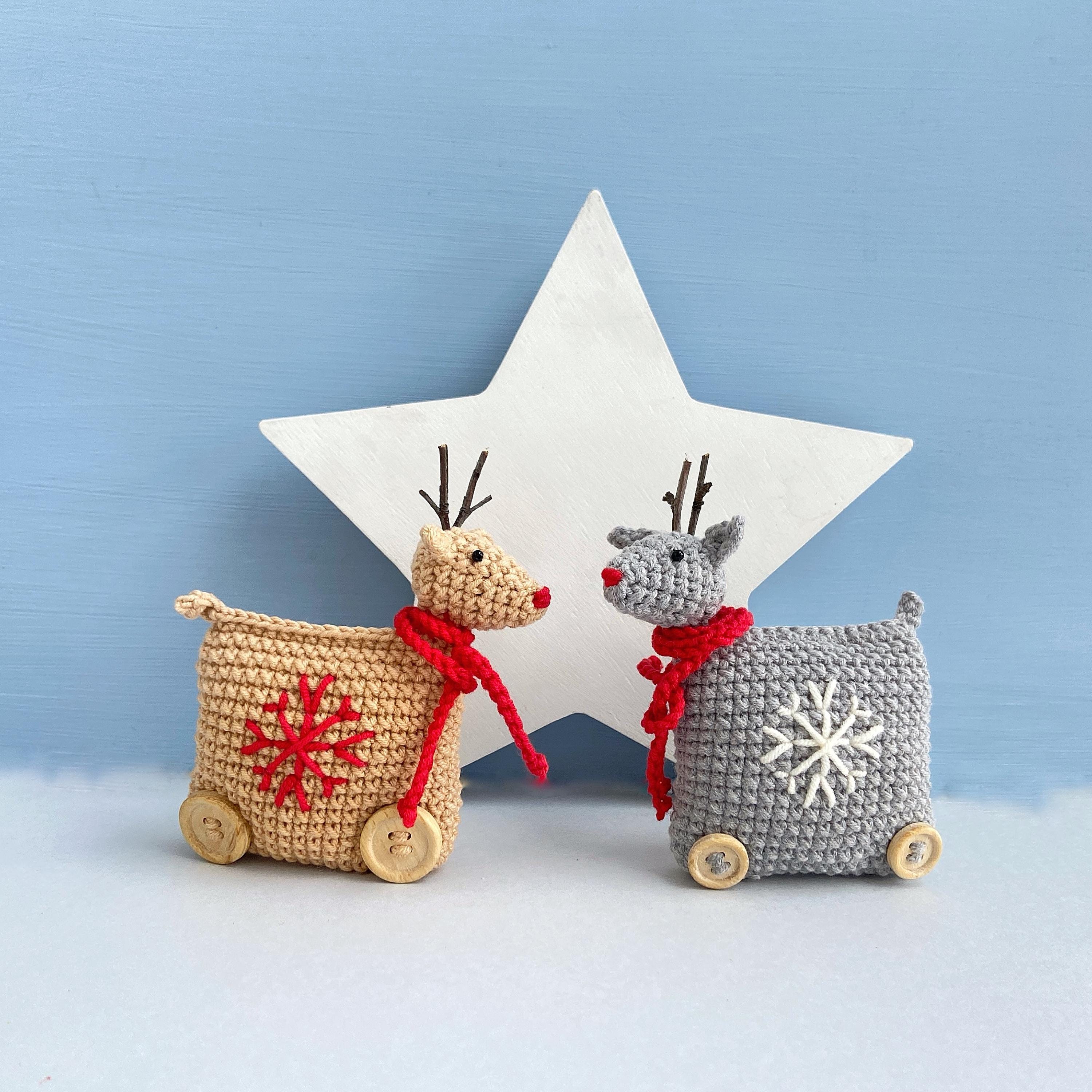 Christmas Deer Crochet Patterns, Christmas Tree Decor, Scandi Deer ...