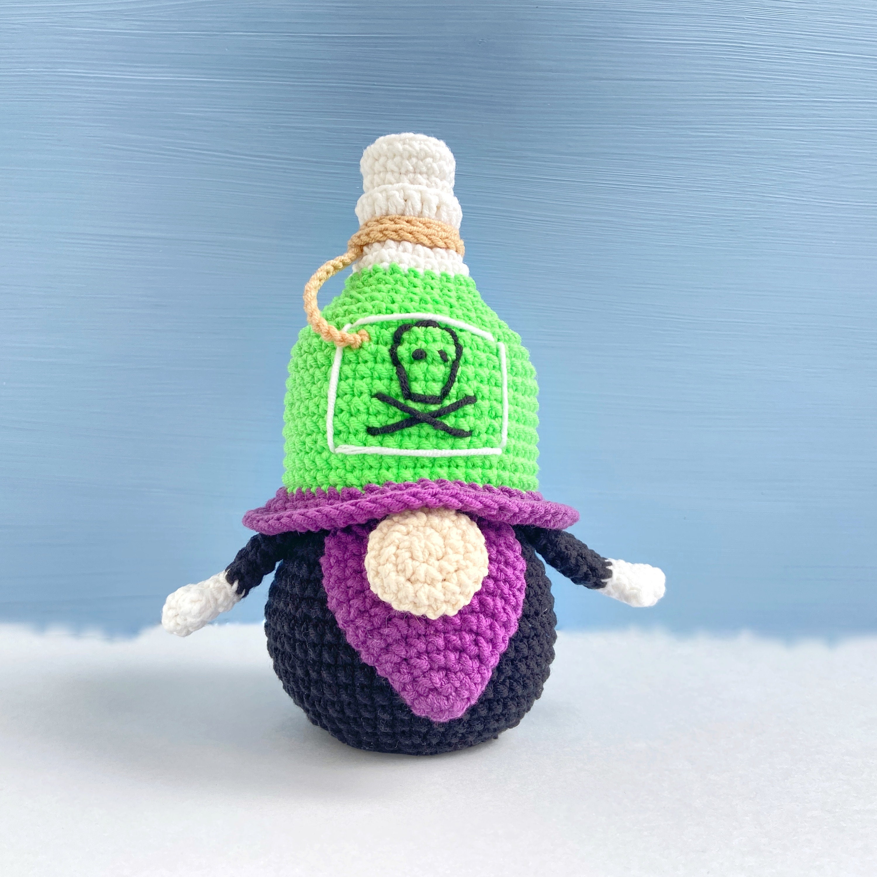 Halloween Poison Vial Gnome Crochet Pattern With Keychain Poison Vial ...
