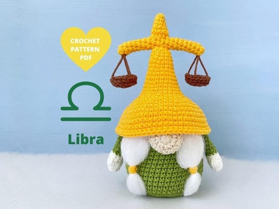 Libra Zodiac Gnome Crochet Pattern PDF Pattern Zodiac Sign - Etsy