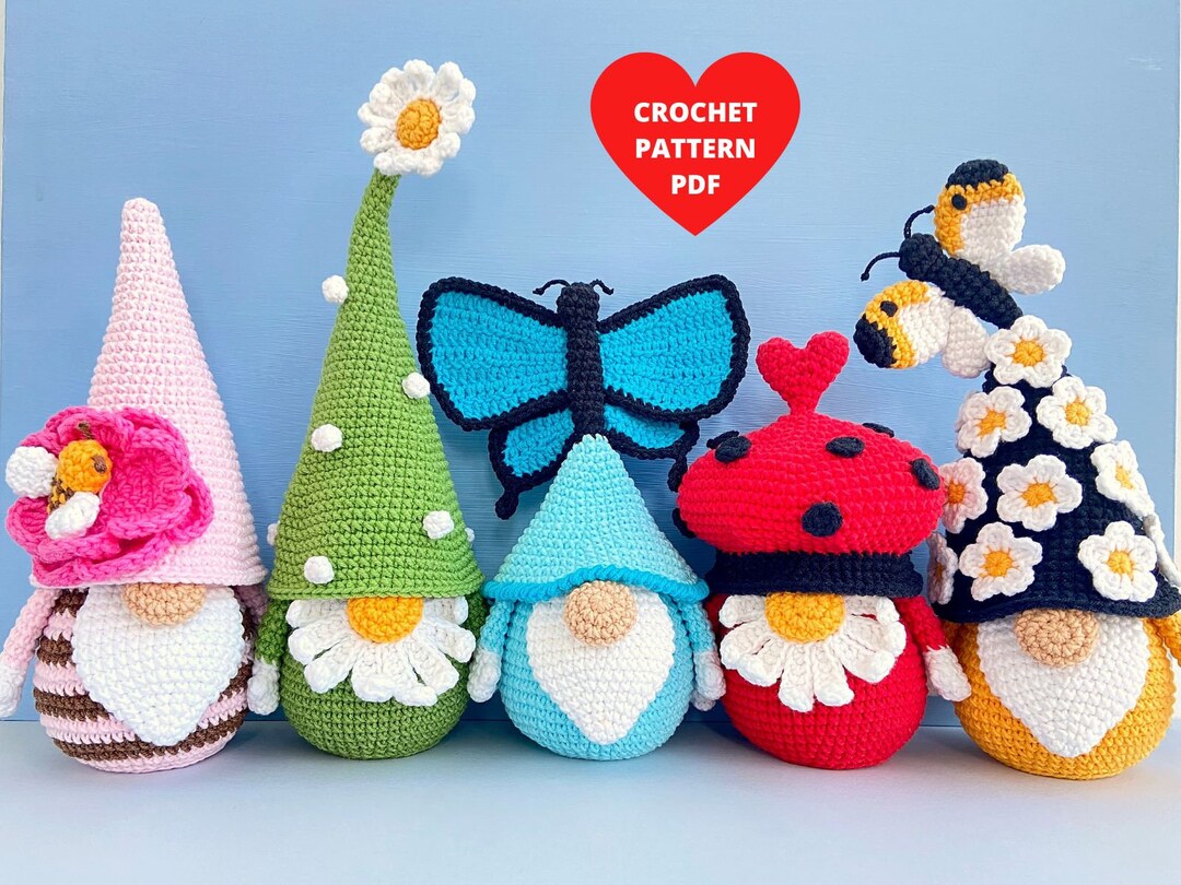 Bundle Garden Bugs Gnome Crochet Patterns, Amigurumi Patterns Pdf ...