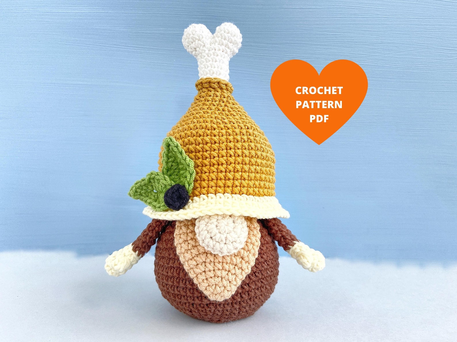 Thanksgiving Gnome Crochet Pattern Turkey Leg Pdf Pattern - Etsy