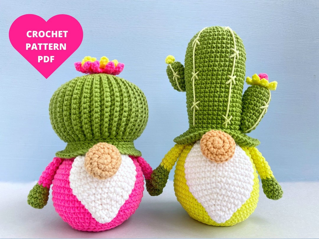 Crochet Cactus Gnome Pattern, Spring Bundle Pdf Patterns, Flower Gnome ...