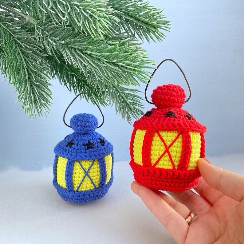 Christmas Crochet Pattern, Lantern Amigurumi, Christmas Tree Ornament ...