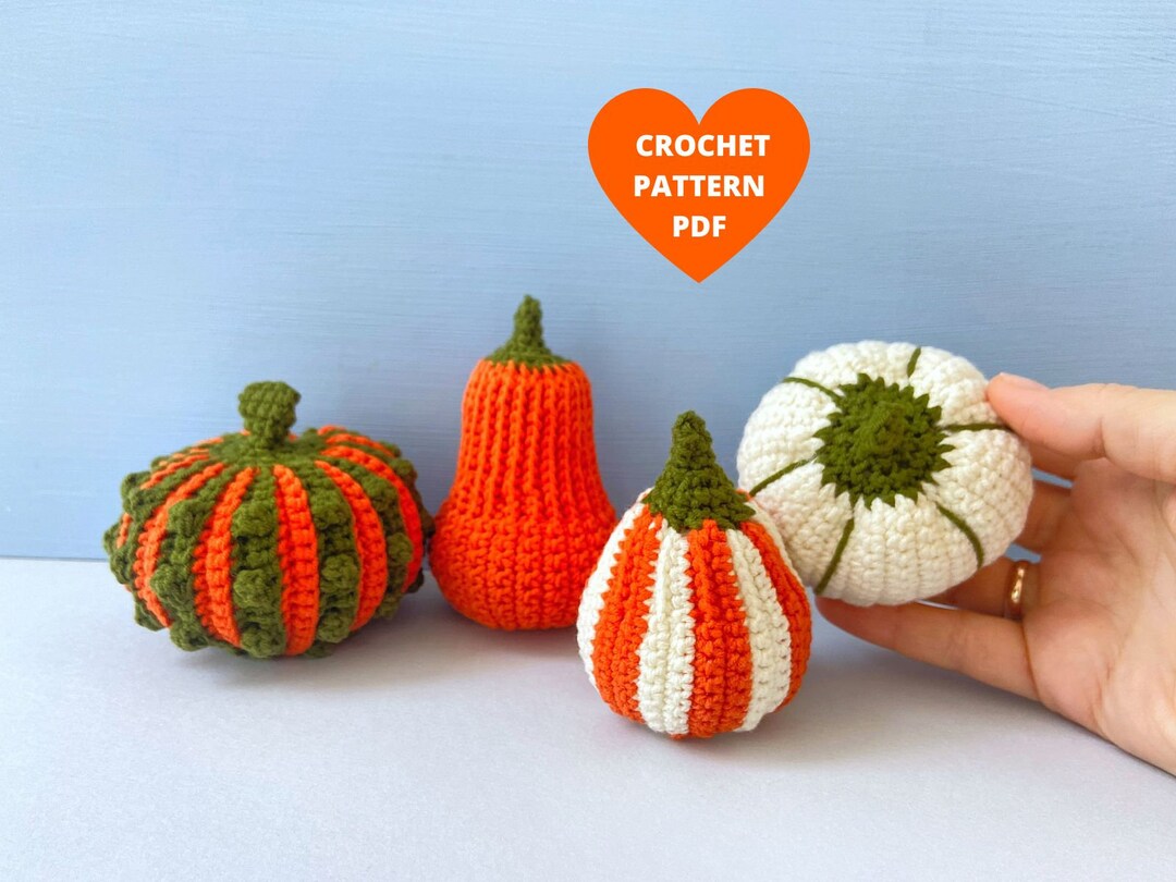 Pumpkin Crochet Pattern, Pumpkin Decor Set, Fall Pumpkin Ornaments ...