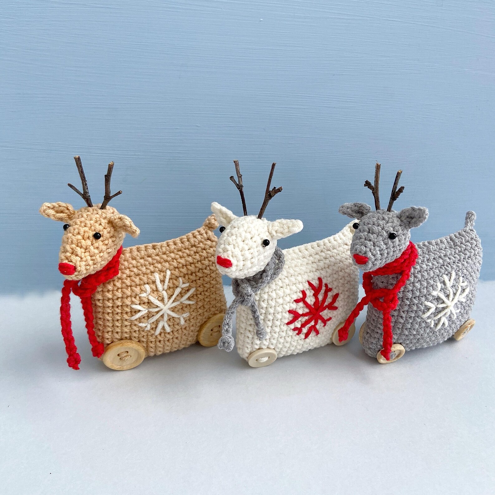 Christmas Deer Crochet Patterns, Christmas Tree Decor, Scandi Deer ...