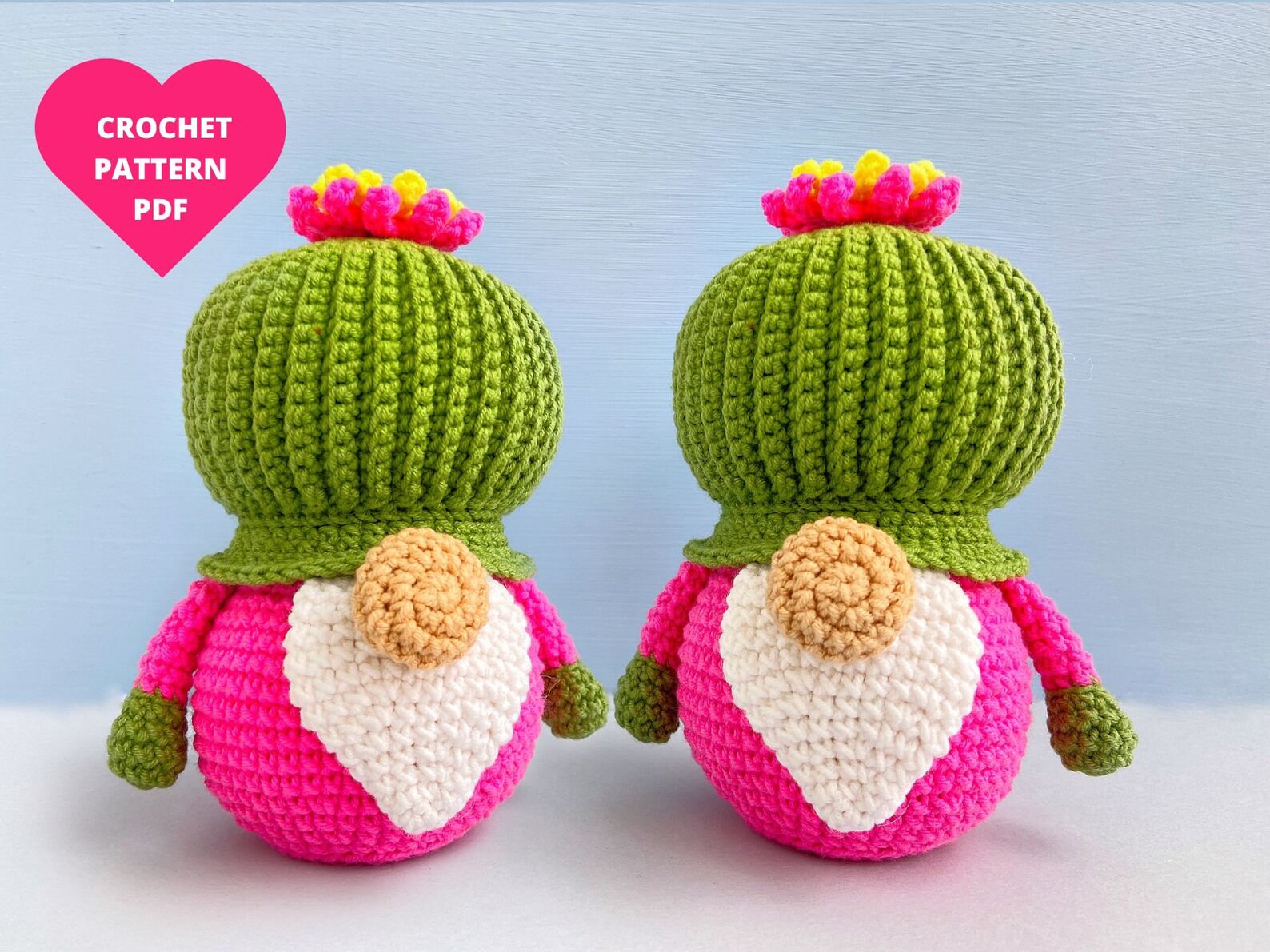 Cactus Gnome Crochet Pattern, Mother’s Day Gnome, Spring Flower Gnome ...