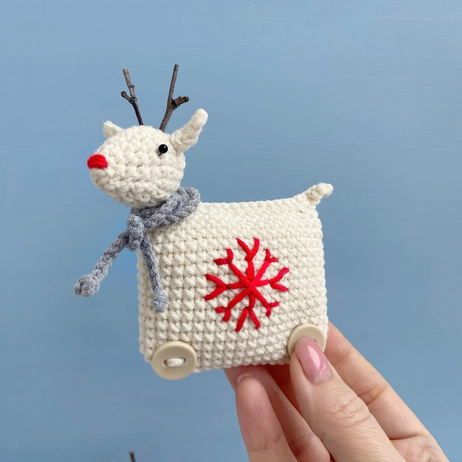 Christmas Deer Crochet Patterns, Christmas Tree Decor, Scandi Deer ...