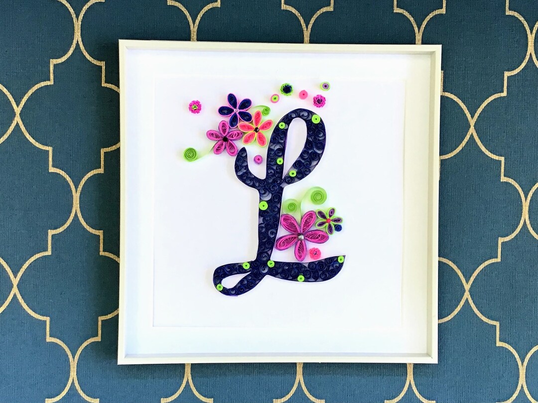 Letter Initial Outline, Paper Quilling Wall Art, Quilling Gifts ...
