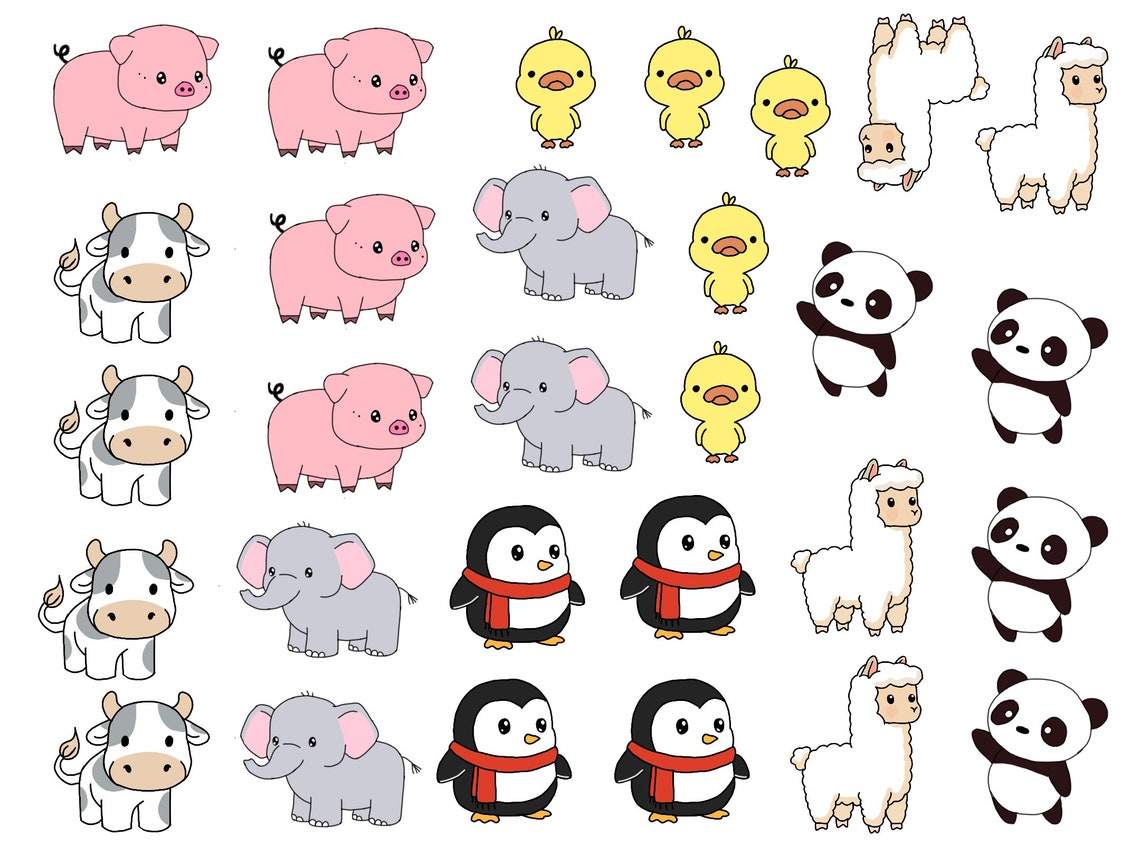 Cute Animal Sticker Pack 1 Freebie | Etsy