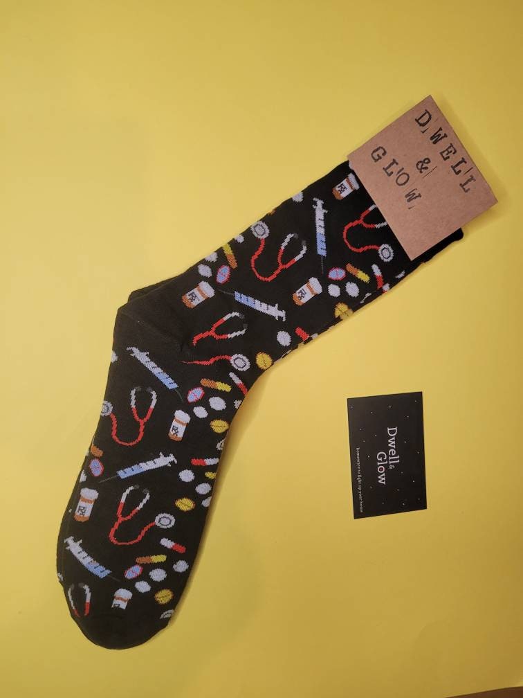 Doctor Nurse Pills and Thrills Medical Spoonie Socks - Etsy