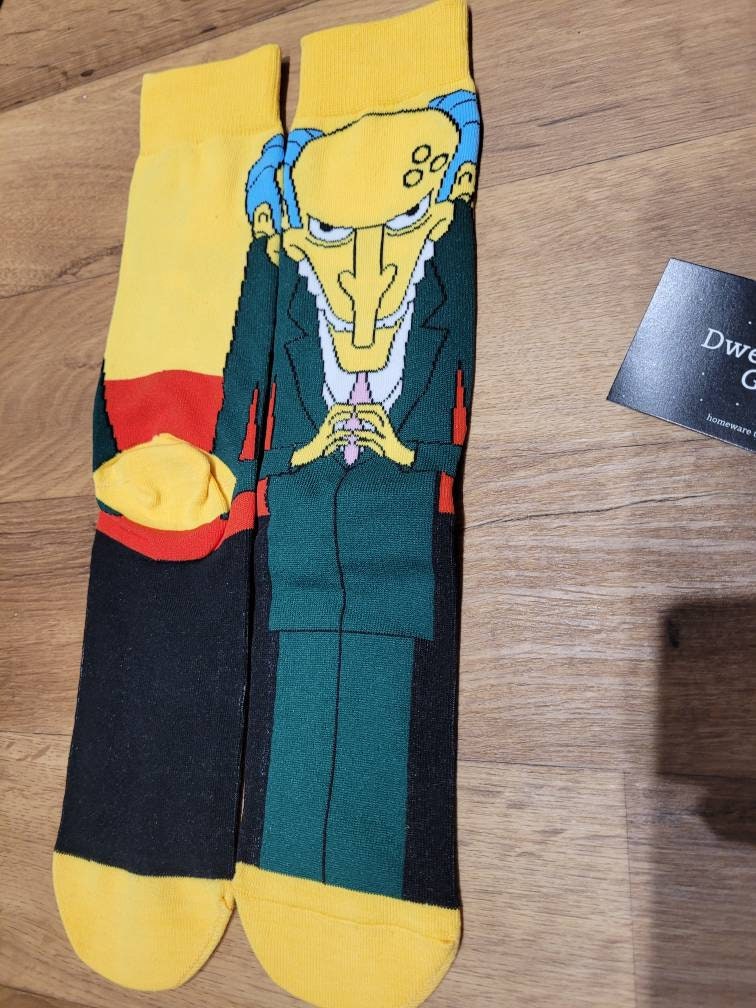 Happy Fun Simpsons Evil Plotting Mr Burns Character Socks - Etsy