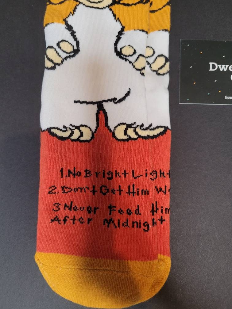 Cute Mogwai Gizmo Gremlins Style Horror Comedy Film Socks With Warning ...