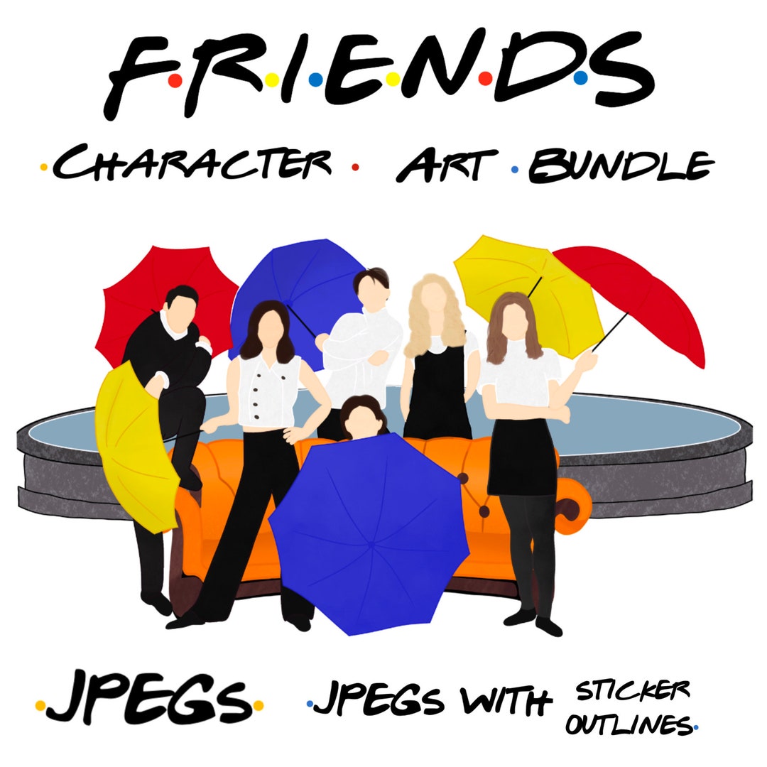 Friends TV Show Characters Art Bundle Digital Downloads Jpeg & Jpeg for ...