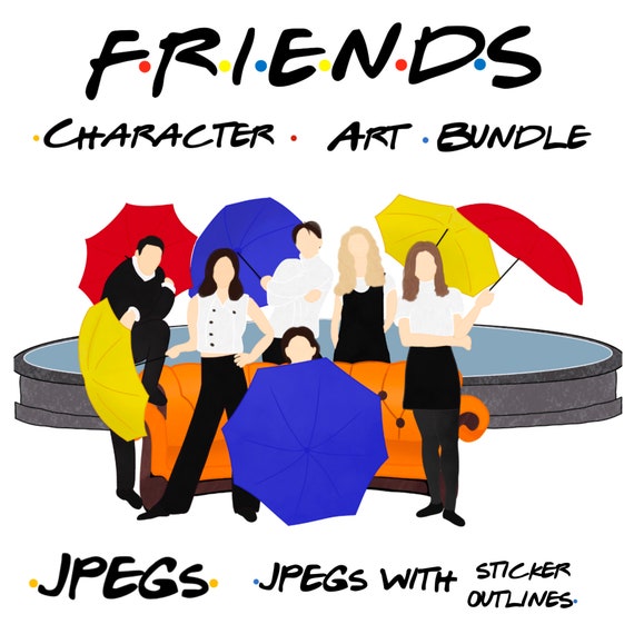 Friends TV Show Characters Art Bundle Digital Downloads Jpeg & | Etsy
