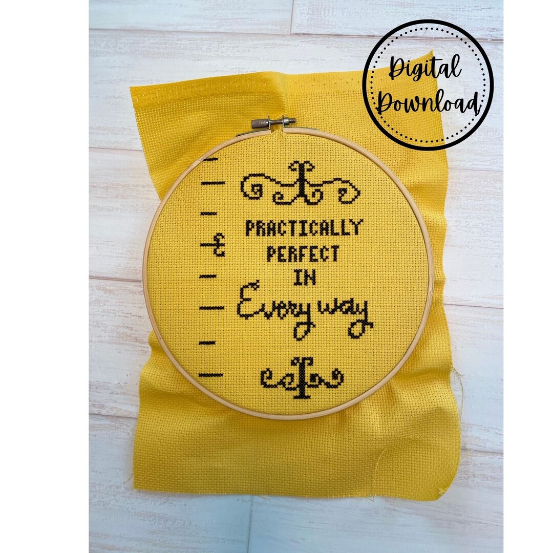 Practically Perfect in Every Way Cross Stitch - Etsy