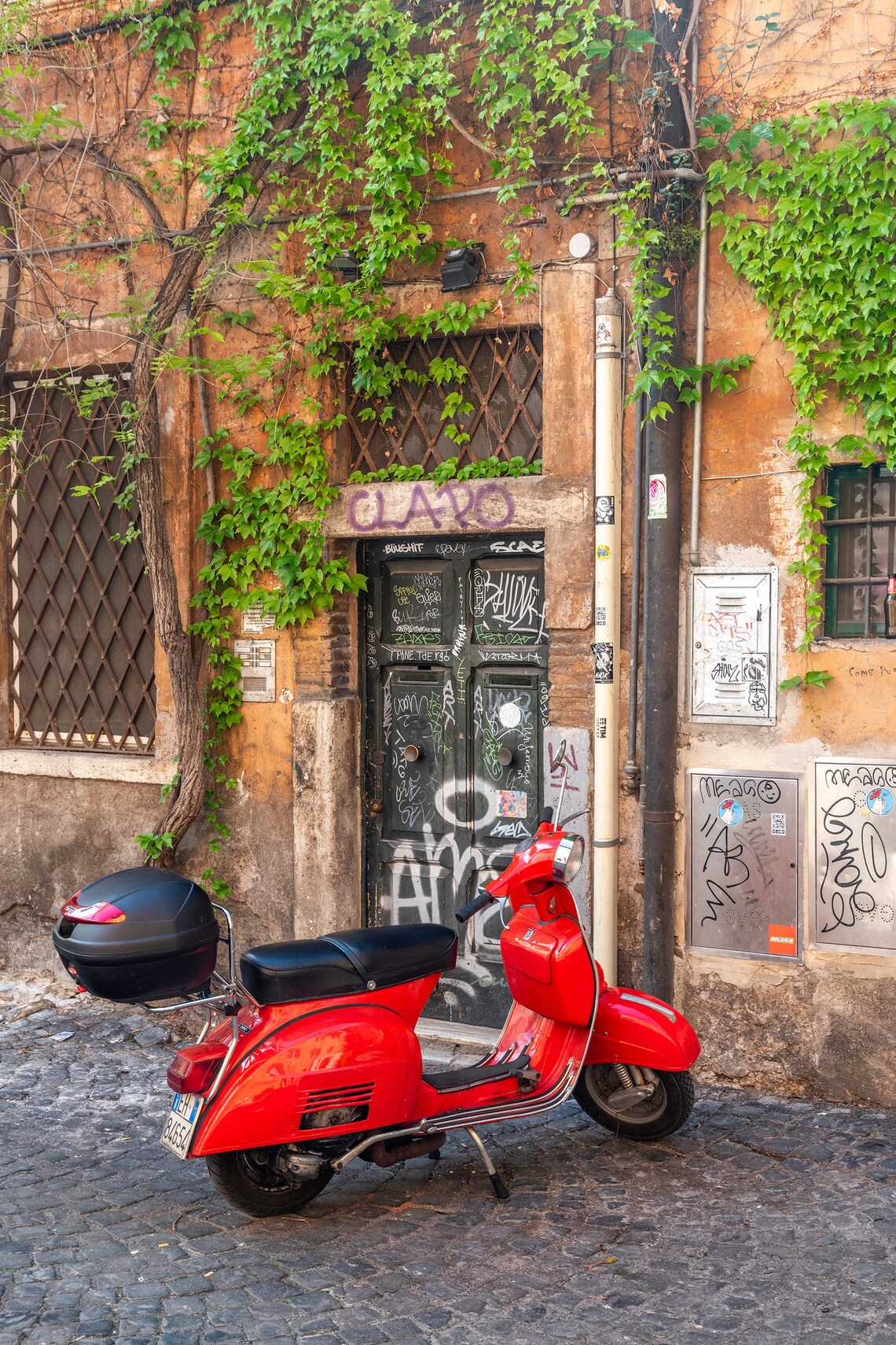 Vespa Moped on the Streets of Central Rome - Etsy