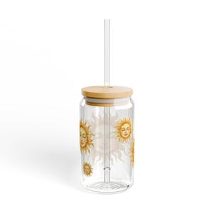 Sun Face Sipper Glass, Celestial Drinking Cup, Whimsical Glassware ...
