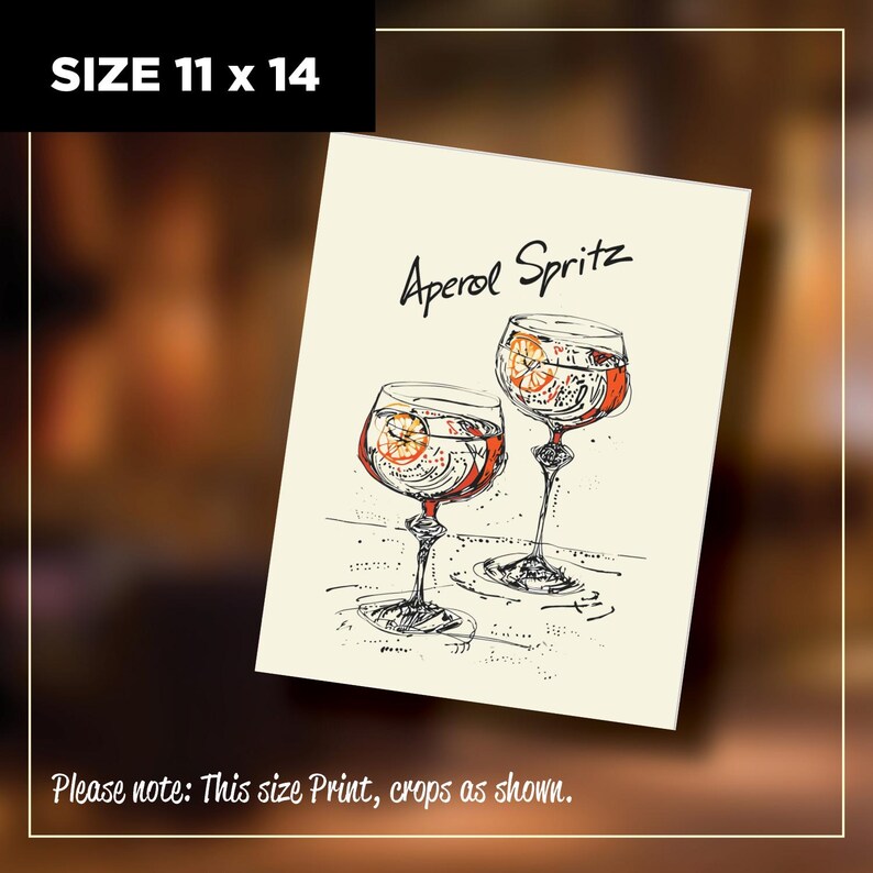 Aperol Spritz Line Art Drawing, Wall Art Print, Minimalist Home Decor ...