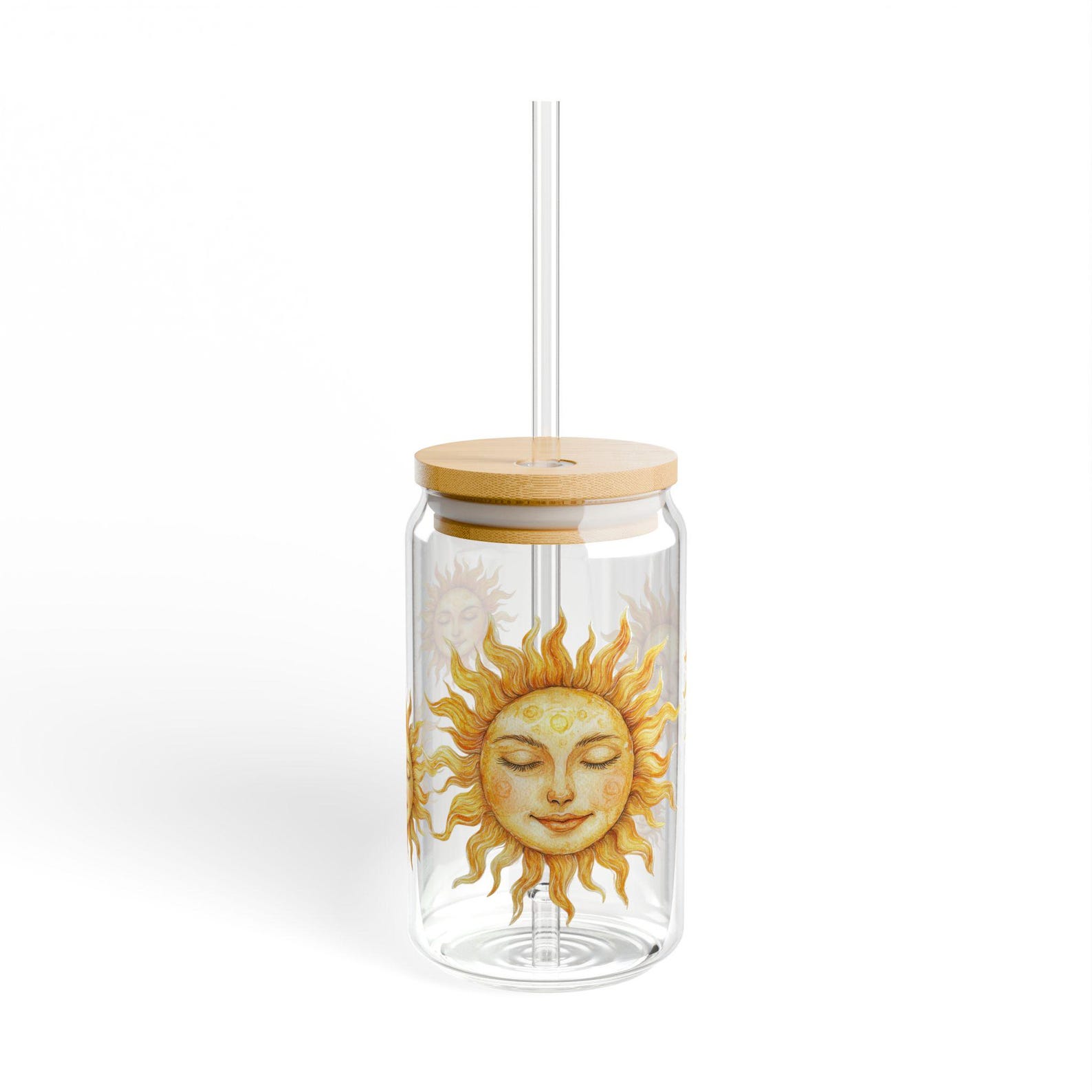 Sun Face Sipper Glass, Celestial Drinking Cup, Whimsical Glassware ...