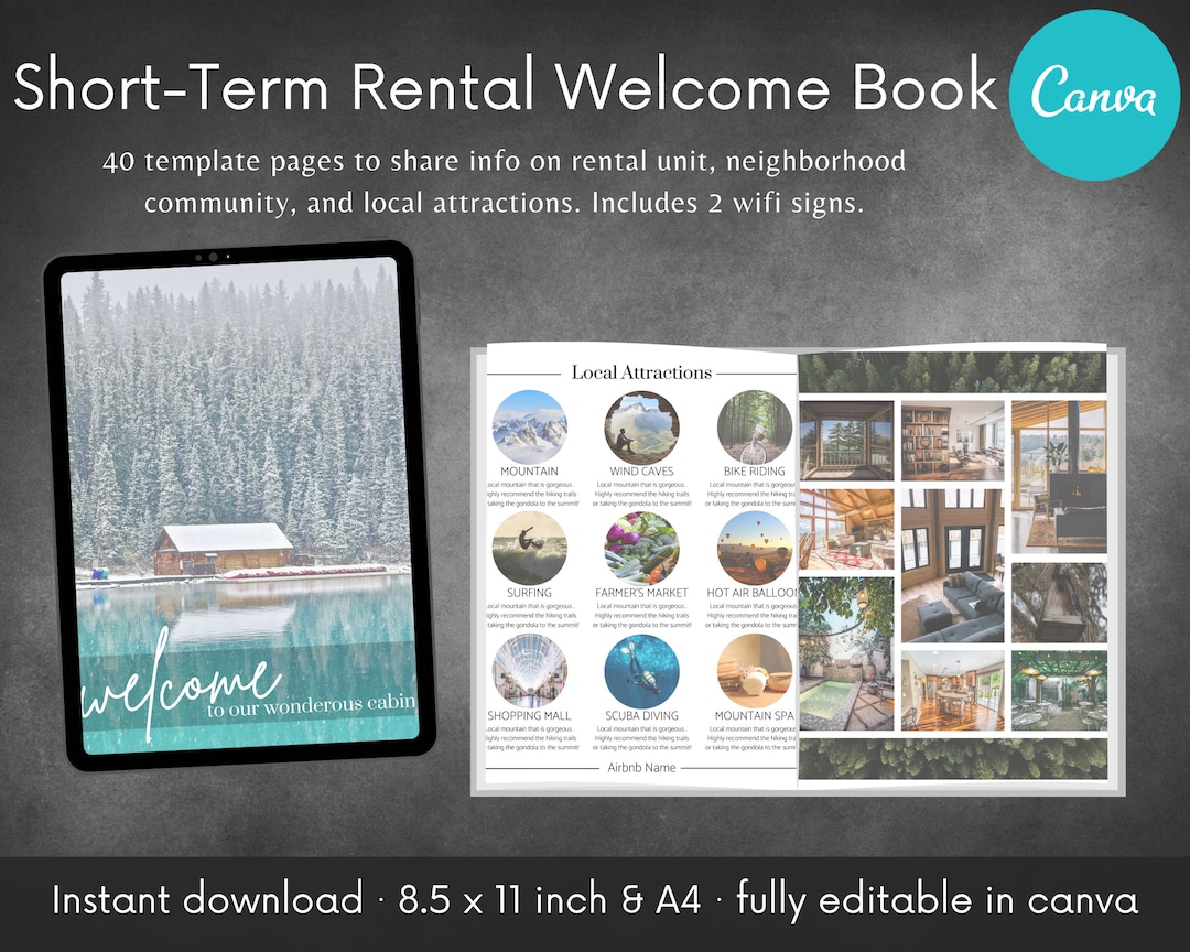 Short-term Rental Welcome Book Template | Customize & Edit in Canva ...