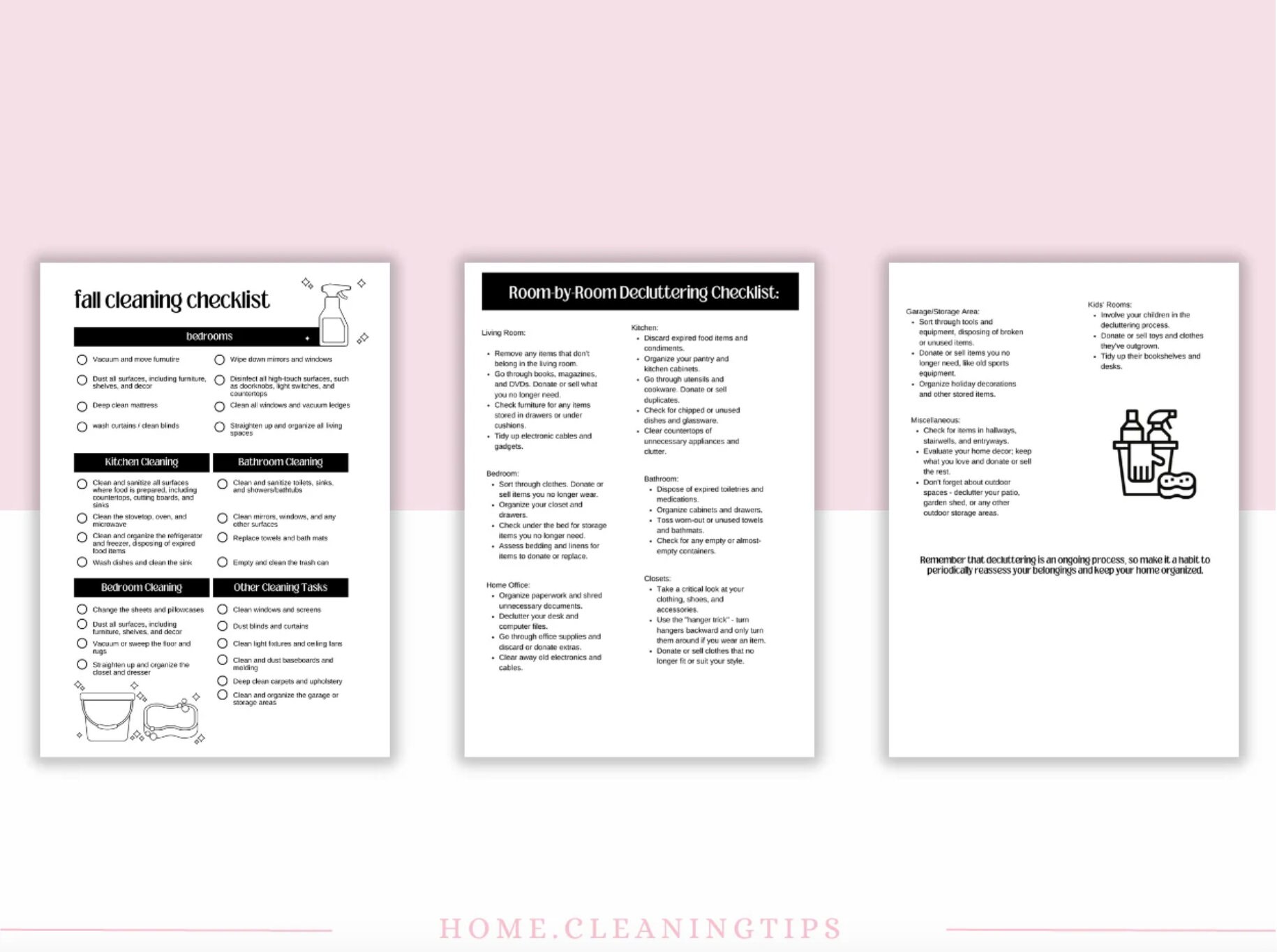 FALL Deep Cleaning Checklist Printable and Decluttering List File - Etsy