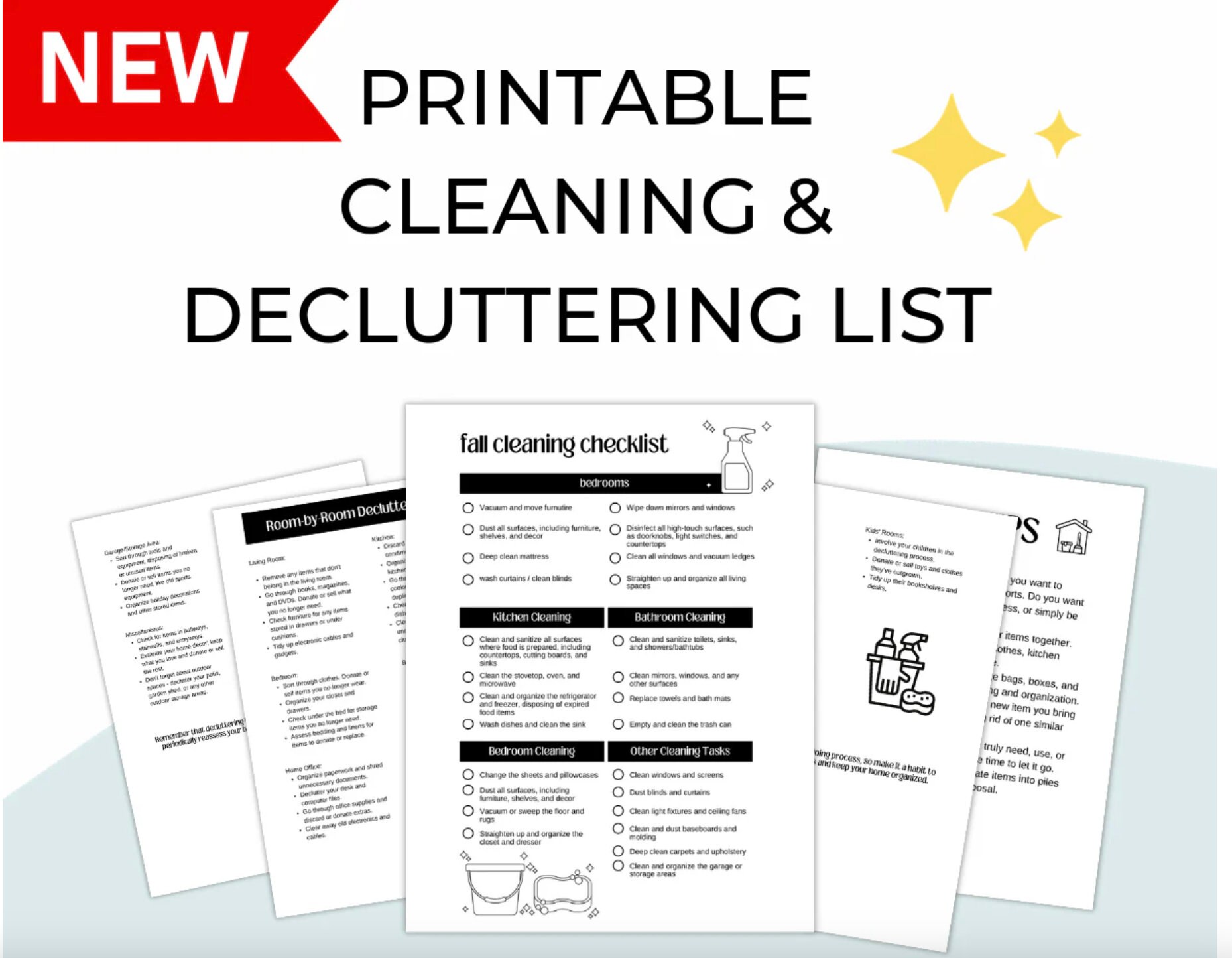 FALL Deep Cleaning Checklist Printable and Decluttering List File - Etsy