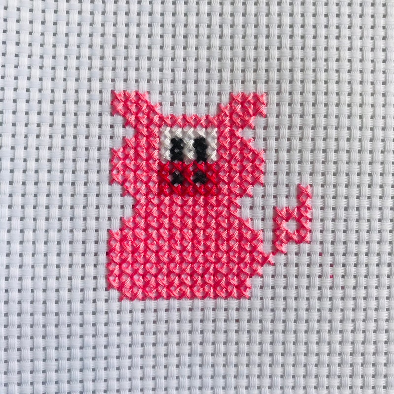 Pig Cross Stitch - Etsy