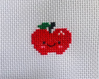 Apple Cross Stitch - Etsy