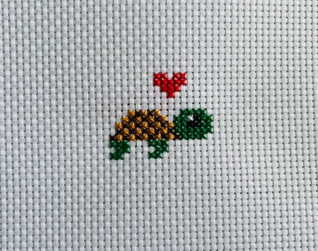 Cute Turtle Cross Stitch Pattern PDF, Modern Cross Stitch, Beginner ...