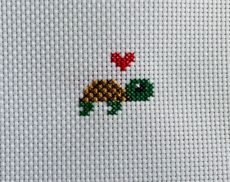 Cute Turtle Cross Stitch Pattern PDF, Modern Cross Stitch, Beginner ...