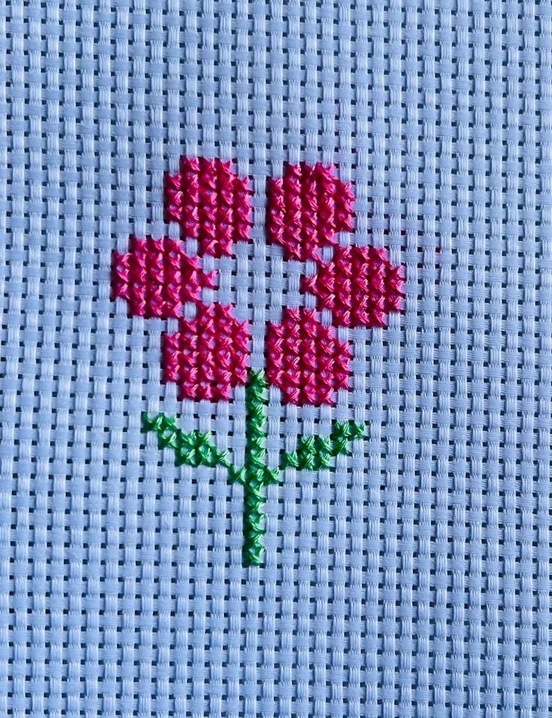 Cute Flower Cross Stitch Pattern PDF, Modern Cross Stitch, Beginner ...