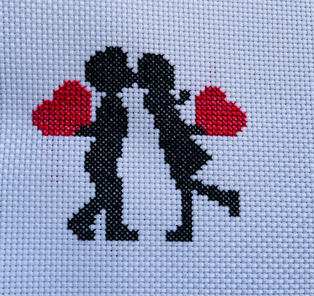 Cute Couple Cross Stitch Pattern PDF, Modern Cross Stitch, Beginner ...