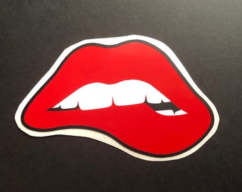 Biting Lip Sticker | Etsy