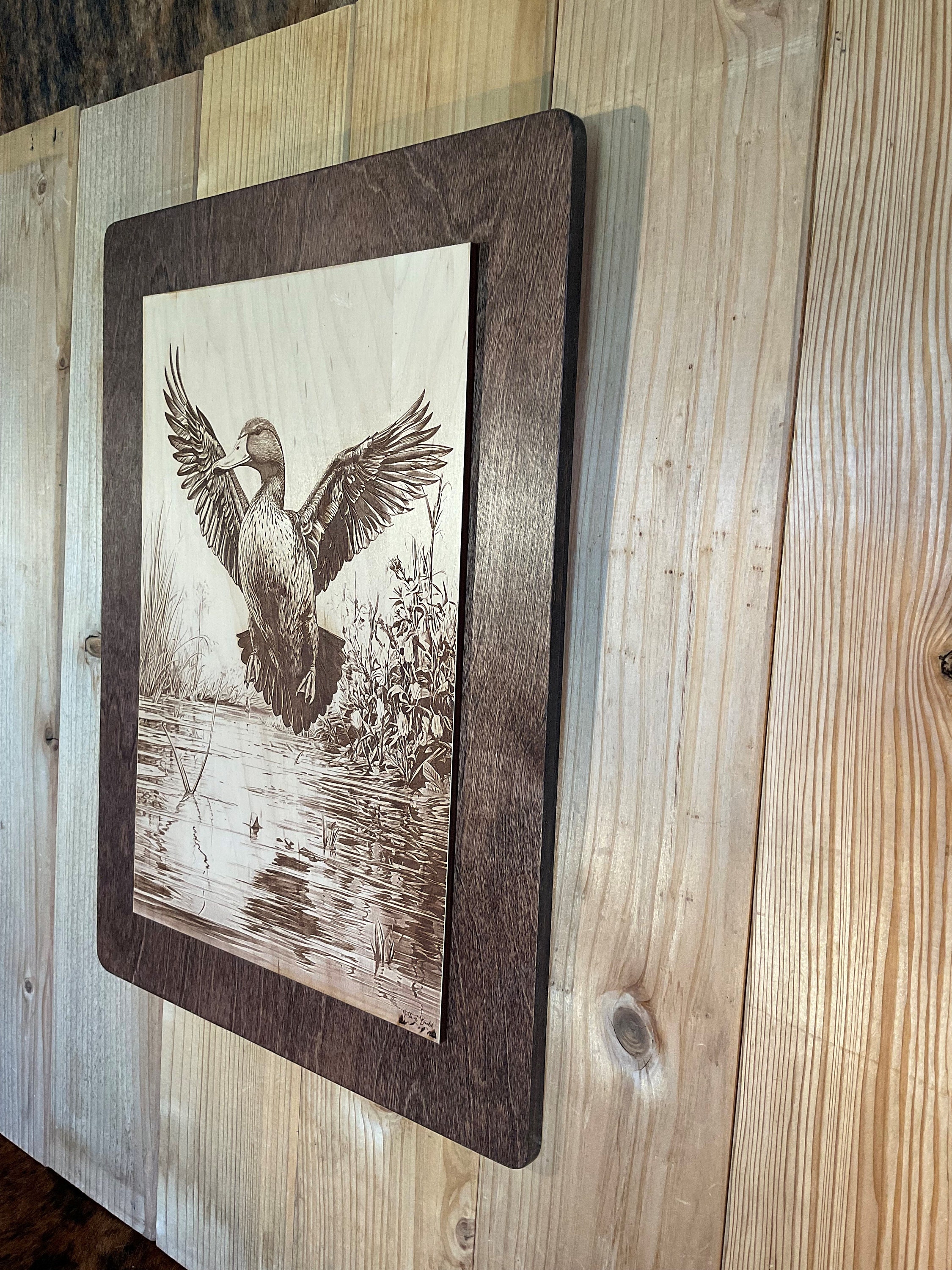 Duck Picture Laser Engraved Ducks on Wood 19x14 WILDLIFE - Etsy
