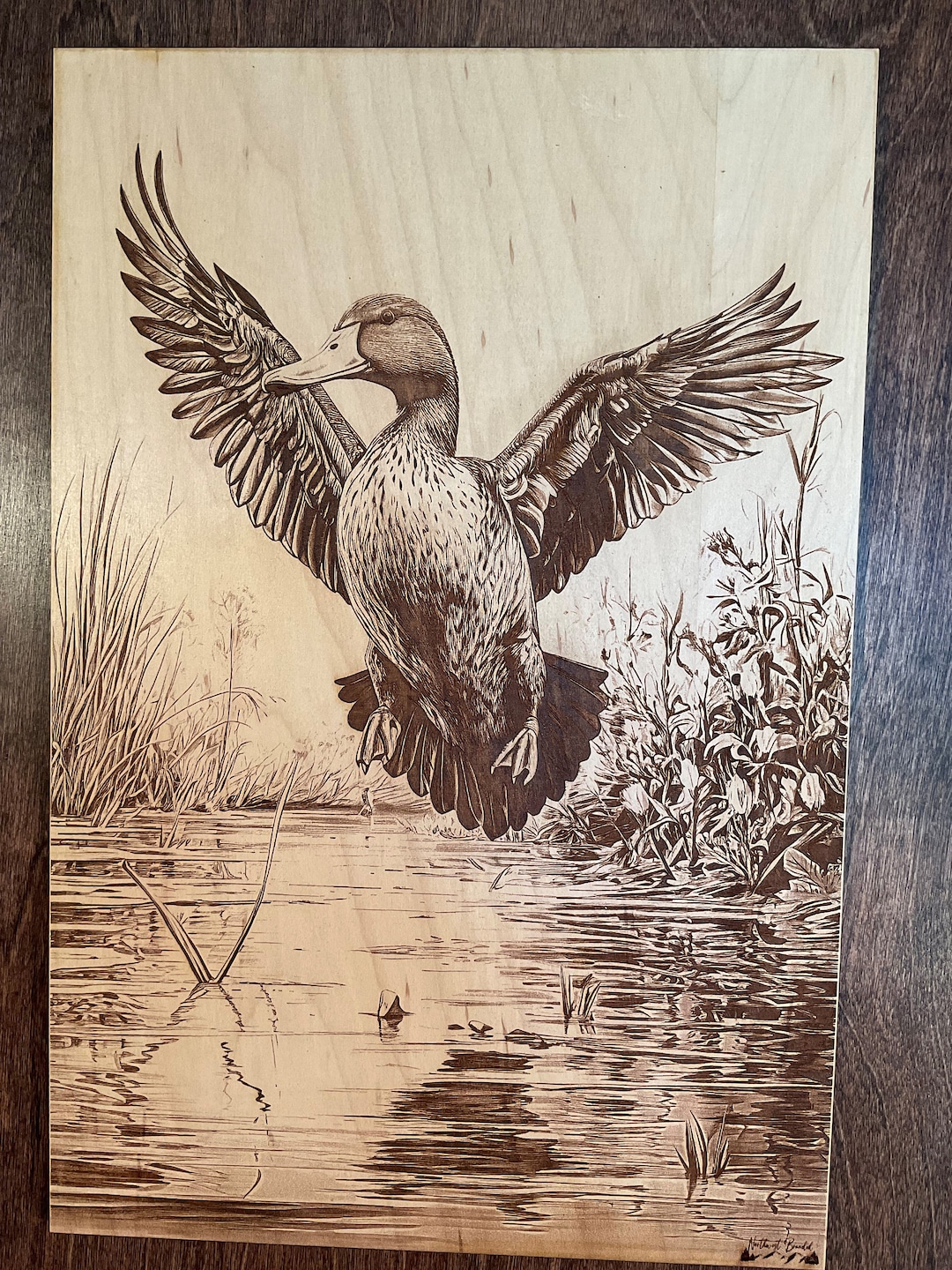 Duck Picture Laser Engraved Ducks on Wood 19x14 WILDLIFE - Etsy