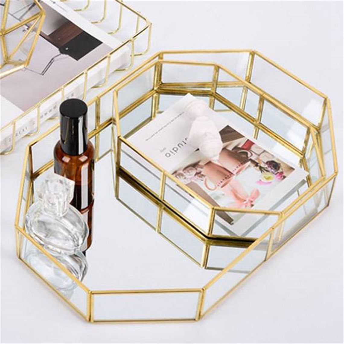 Glass Display Tray Light Luxury Simple Jewellery Tray Etsy