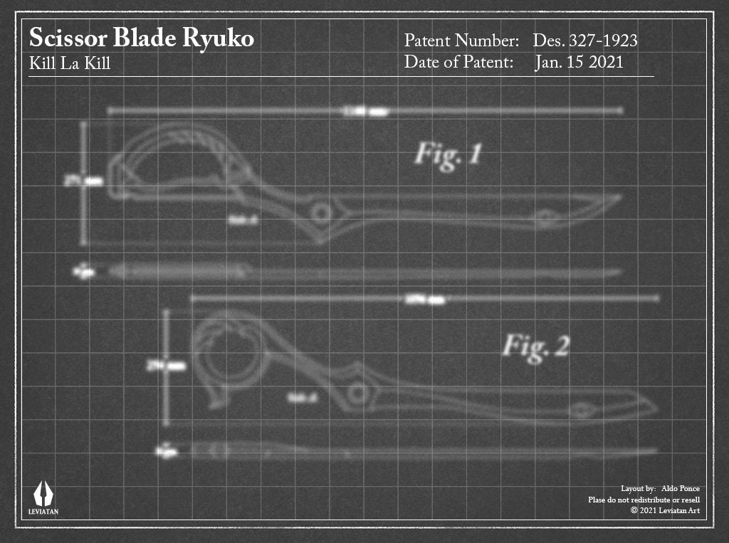 Scissor Blade Blueprint / Kill La Kill Blueprint / Ryuko Matoi - Etsy