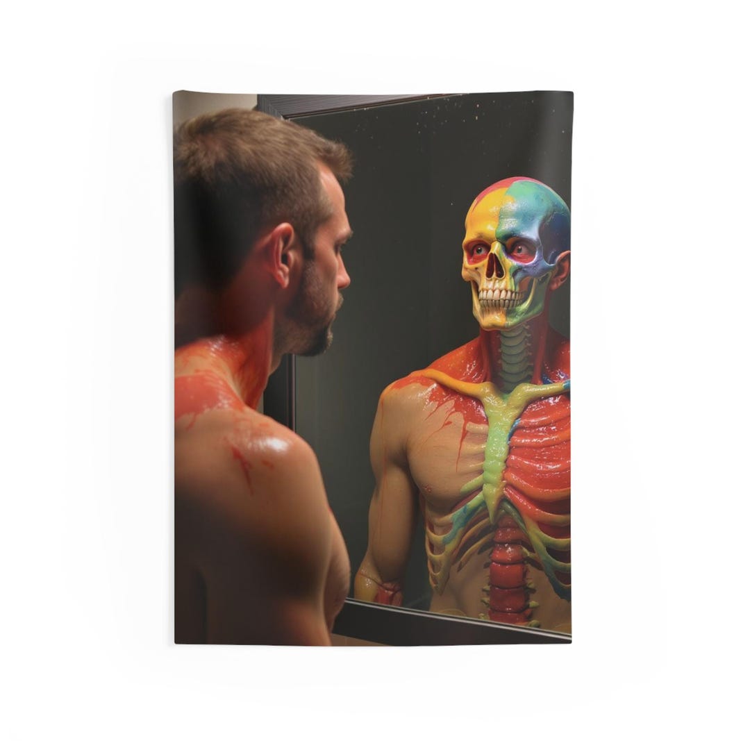 Vibrant Human Anatomy Wall Tapestry, Colorful Medical Decor, Skelton ...