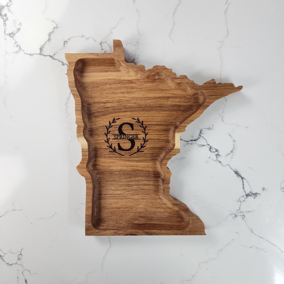Personalized Minnesota Catch-all Tray Handmade Gift From Solid Hickory ...