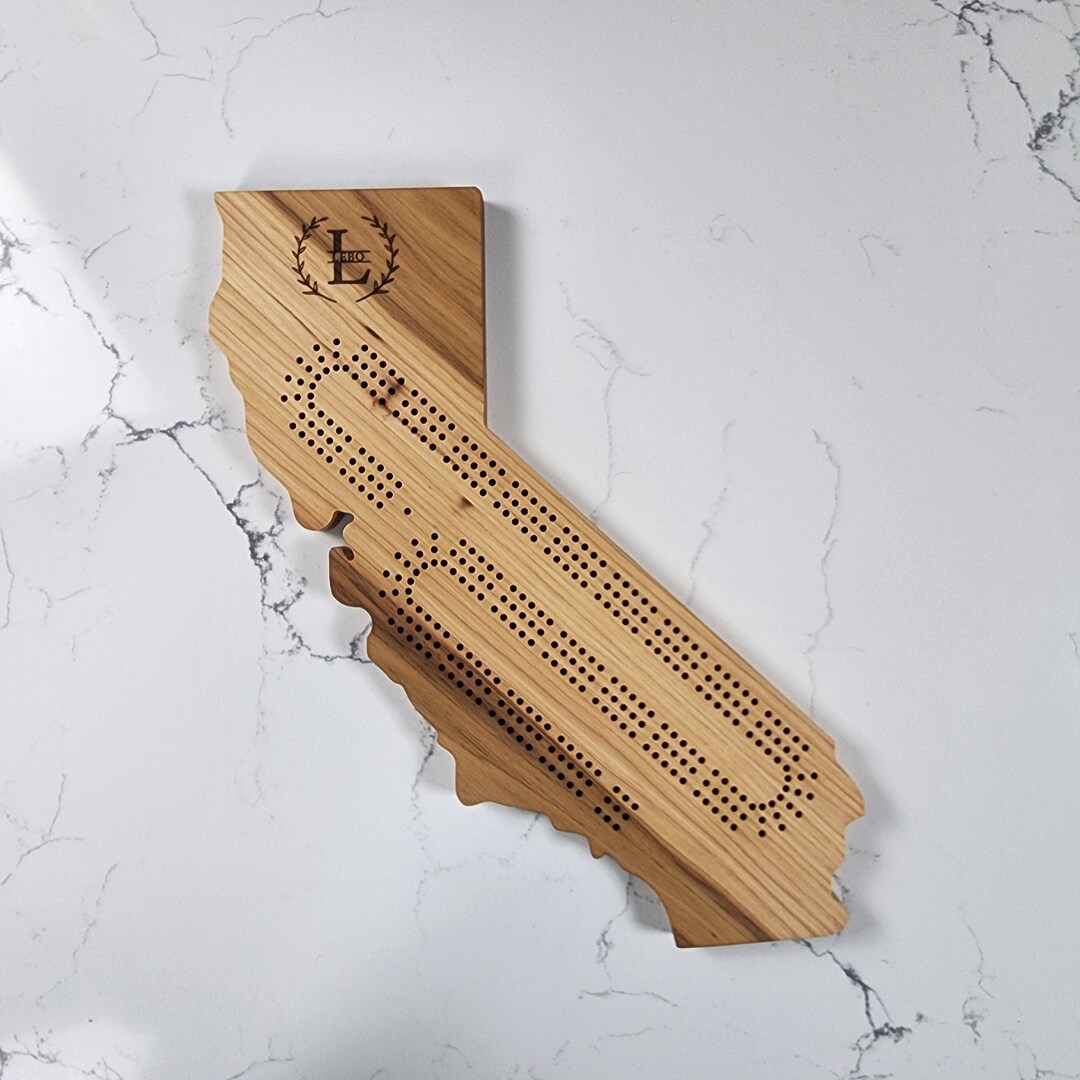 Personalized California State Cribbage Board Handmade From Solid ...