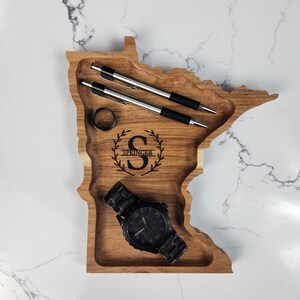 Personalized Minnesota Catch-all Tray Handmade Gift From Solid Hickory ...