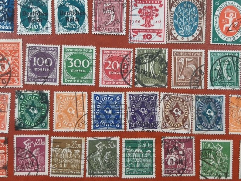 Old Set of Postage Stamps Germany 58 Pieces - Etsy