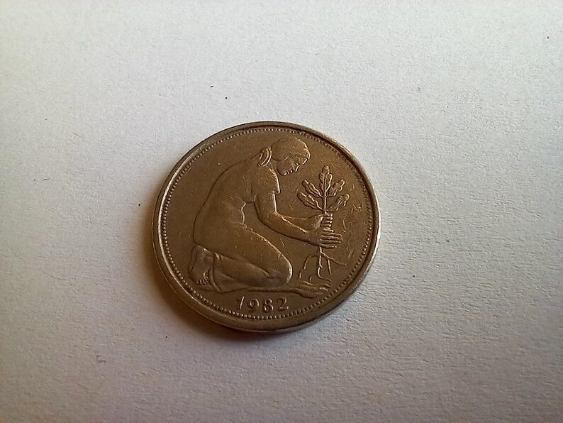 50 Pfennig 1982 J Coin - Etsy