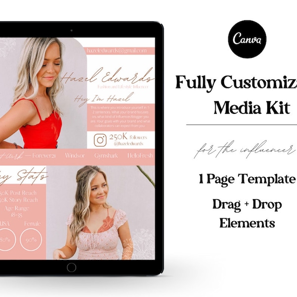 Made to Order Media Kit Template Canva, Customizable Media Kit, Made to ...