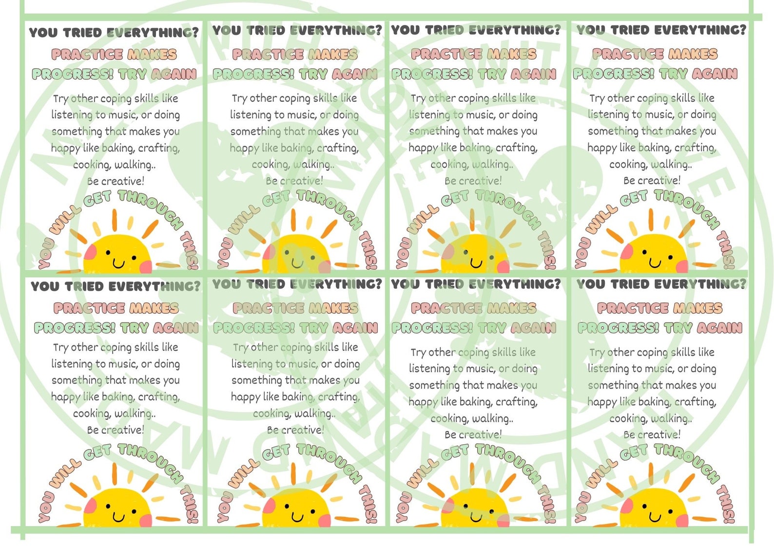 Coping Skills Reminder Cards - Etsy