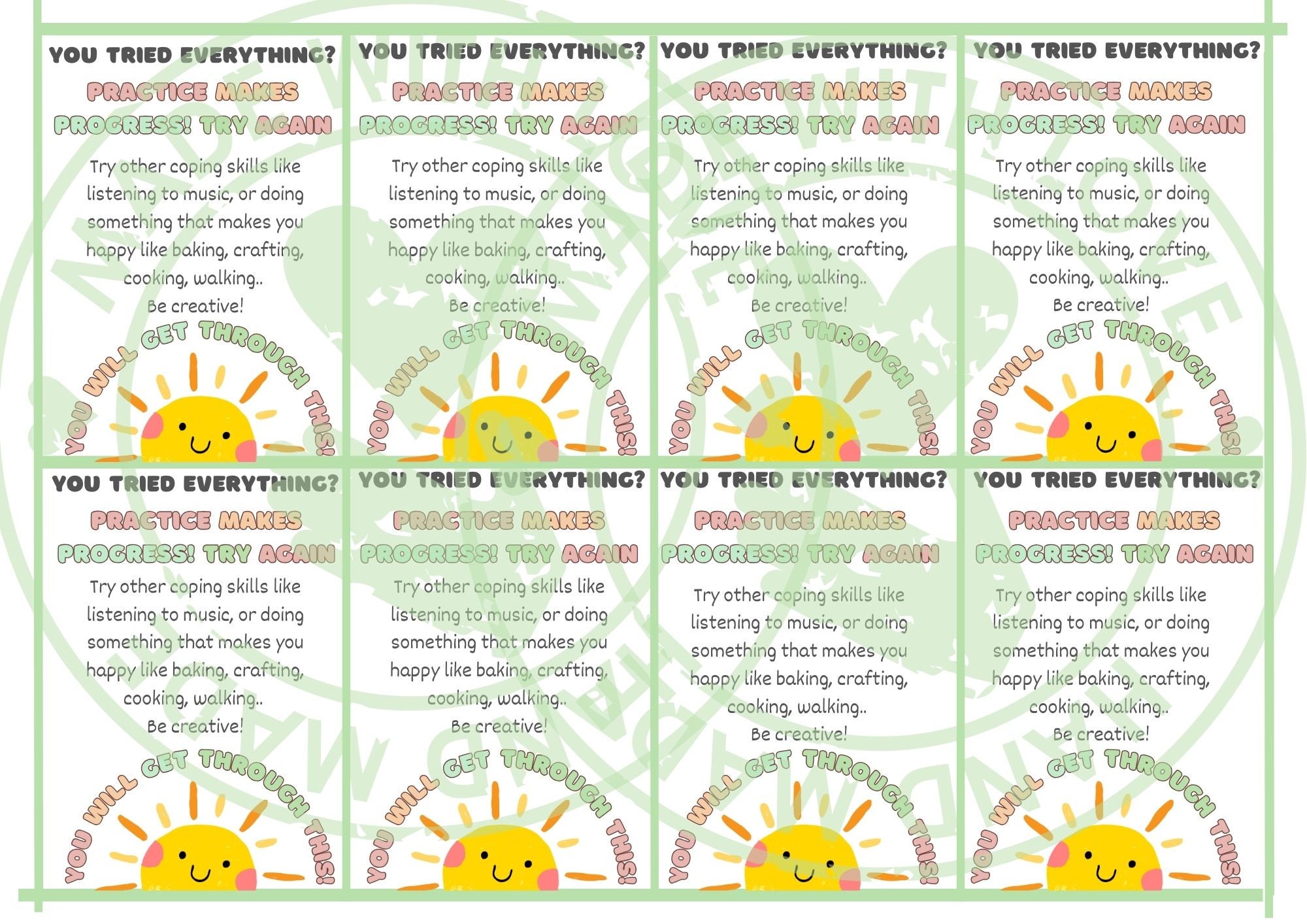 Coping Skills Reminder Cards - Etsy