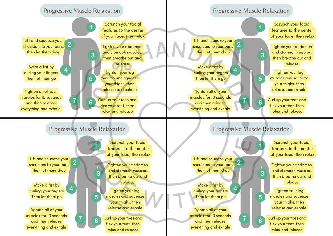 Progressive Muscle Relaxation Mindful Cards - Etsy