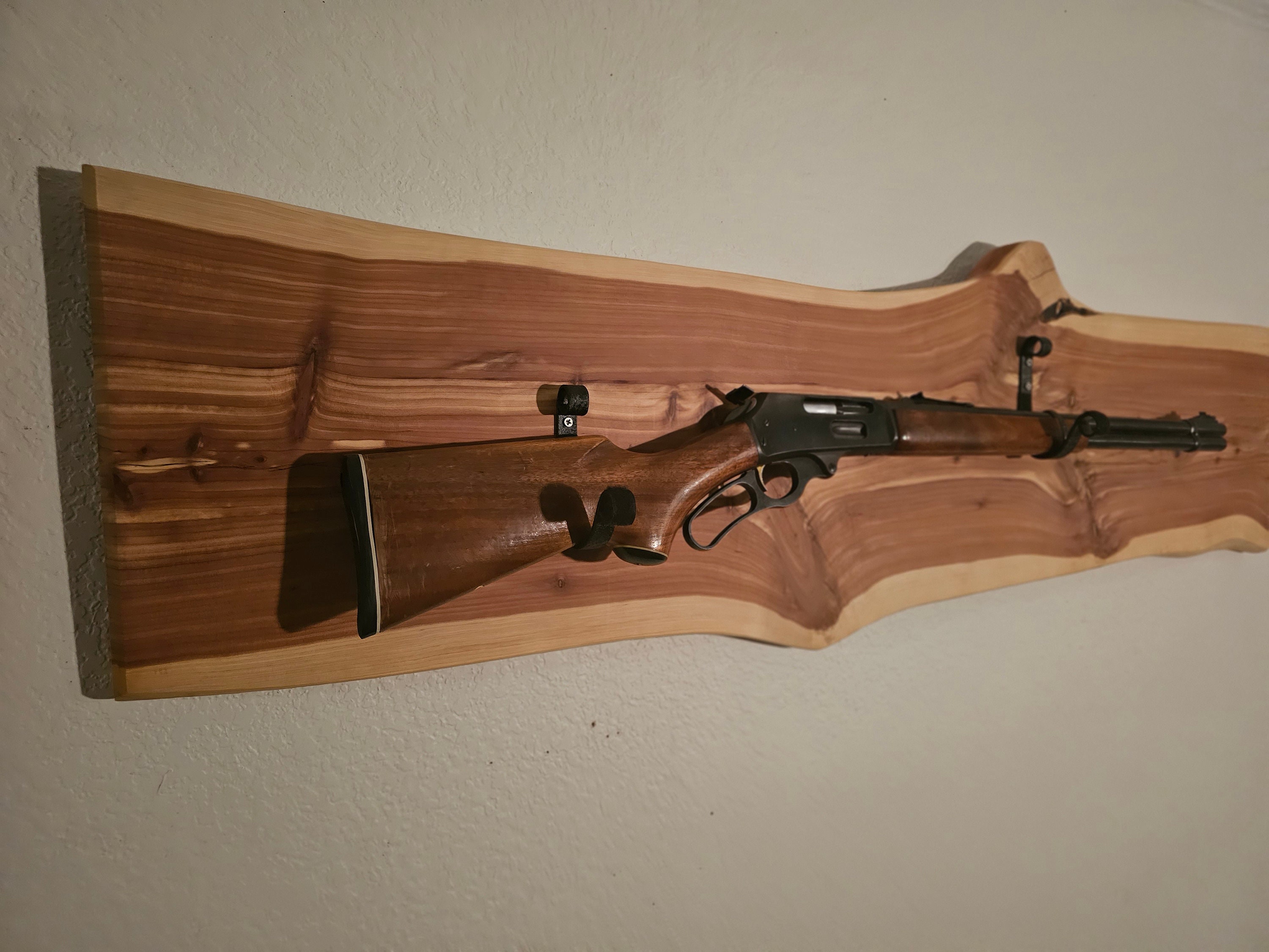 Live Edge Cedar Rifle Wall Mount Hanger - Etsy