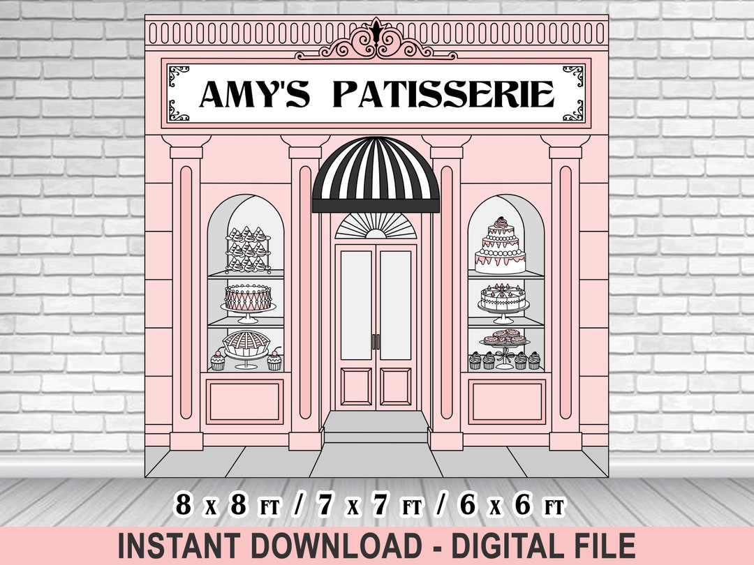 French Patisserie Party Backdrop Parisian Bakery Café - Etsy