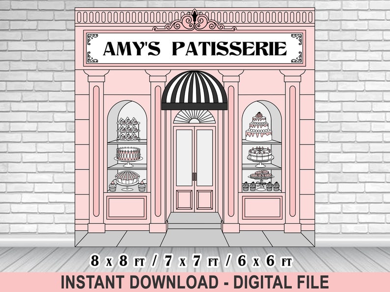 French Patisserie Party Backdrop Parisian Bakery Café - Etsy